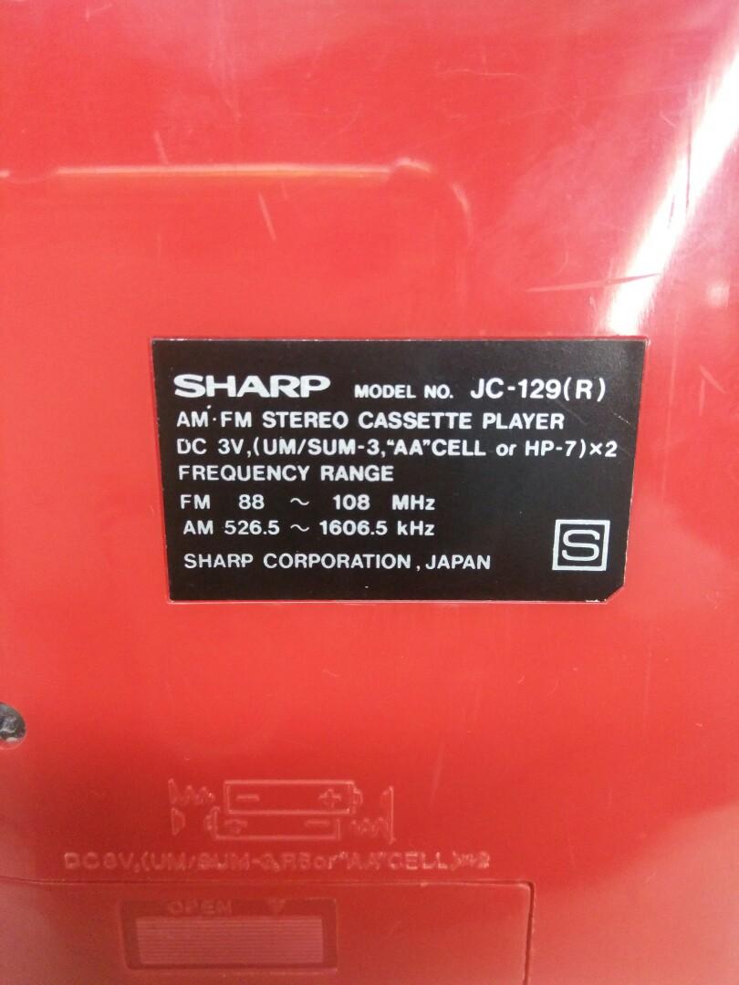 VINTAGE WALKMAN SHARP JC-129 (R), Audio, Portable Music Players on ...