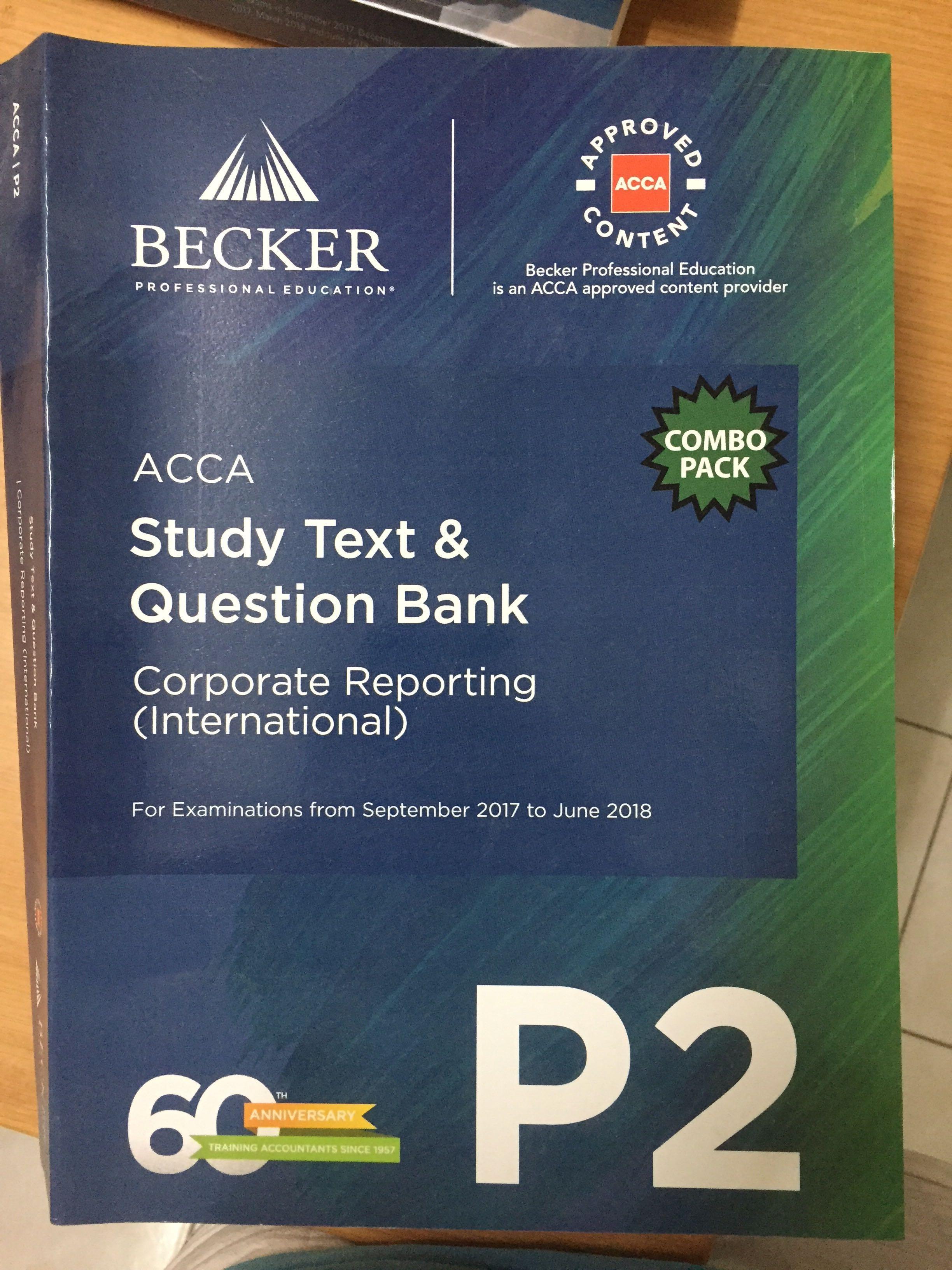 Becker textbook and questions bank- P2 Corporate Reporting ACCA ...