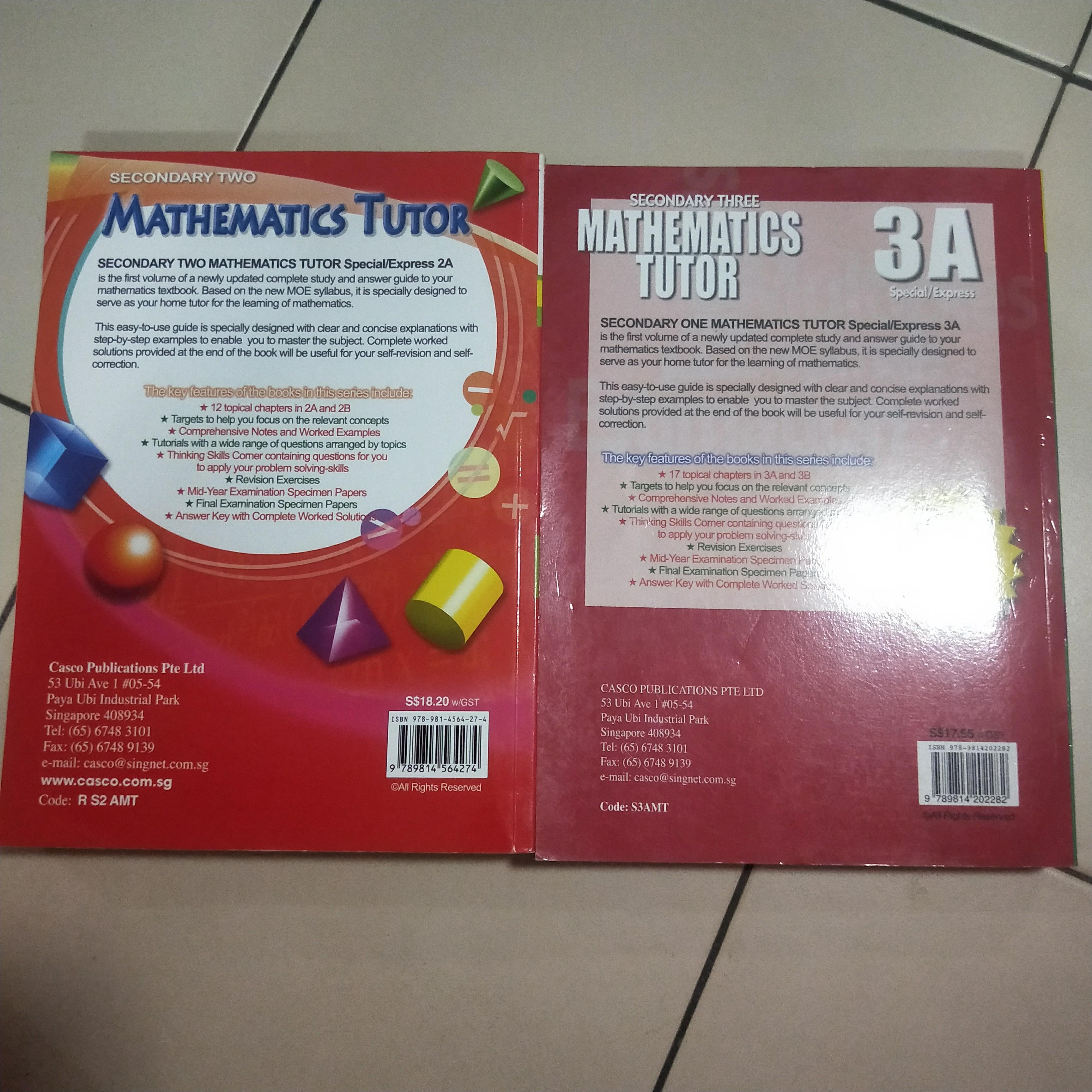Casco Olevel Secondary Mathematics Tutor Book 1, 2A and 3A, Hobbies ...
