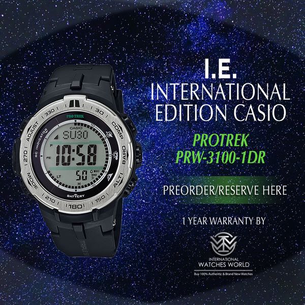 CASIO INTERNATIONAL EDITION PROTREK SLIMLINE SERIES TRIPLE SENSOR VER 3 PRW3100-1DR, Mobile ...
