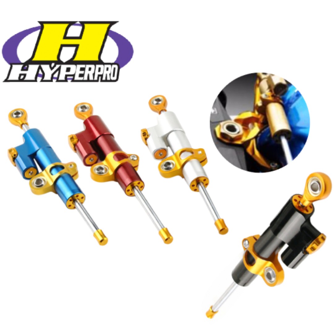 Hyperpro Damper Steering Red Color Universal CNC Motorcycle Stabilizer ...