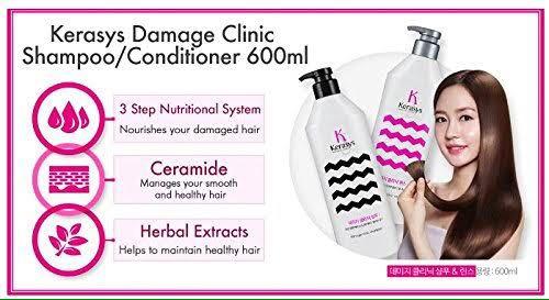 [SET] Kerasys Hair System Damage Clinic Shampoo & Rinse 180ml, Beauty ...