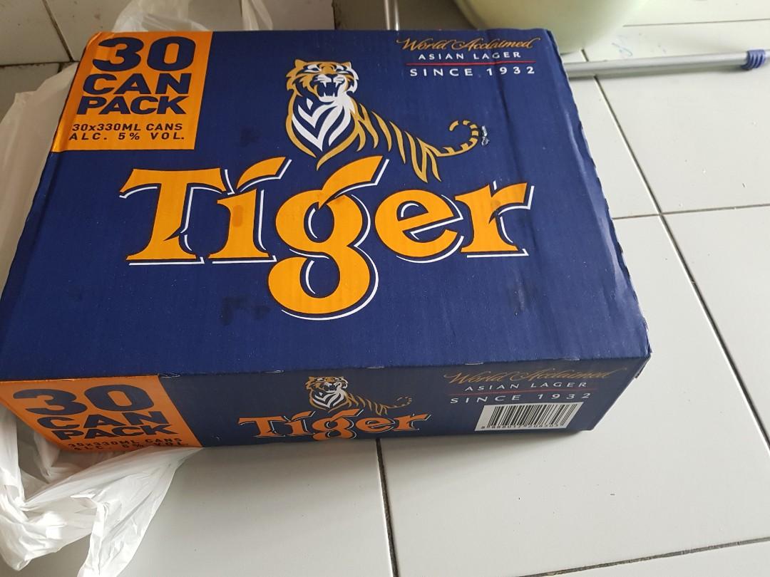 Tiger beer 30 cans pack, Food & Drinks, Alcoholic Beverages on Carousell