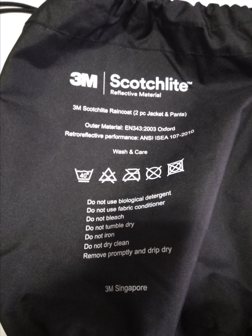 3M raincoat (black, L size), Motorcycles, Motorcycle Apparel on Carousell