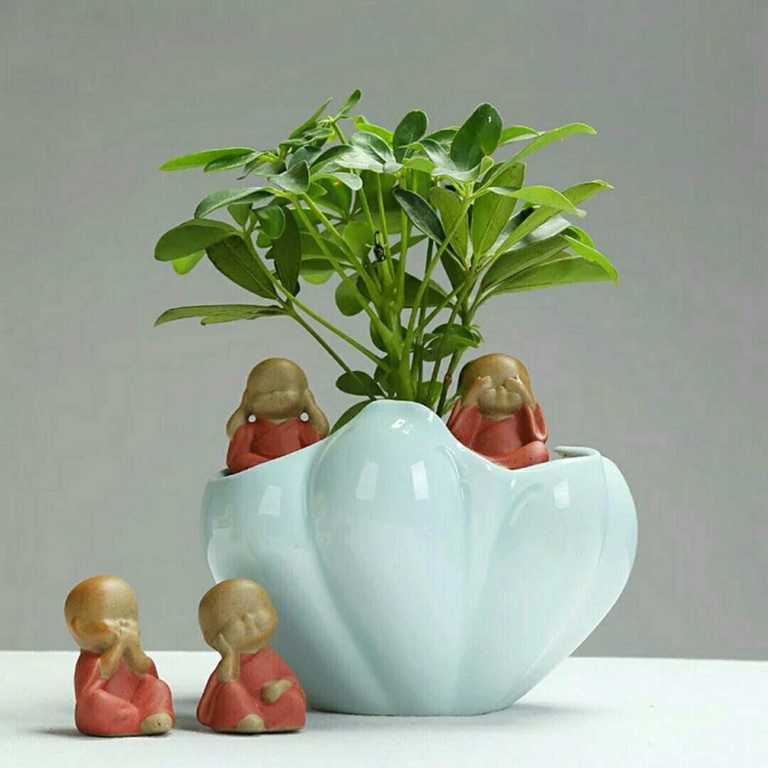 4 No See Hear Speak Think Evil Little Buddhist Monk Miniature Ornament ...