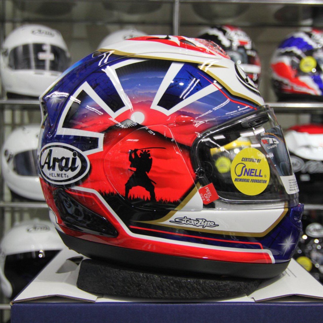 Arai RX7X Pedrosa Samurai Blue, Motorcycles, Motorcycle Apparel on ...