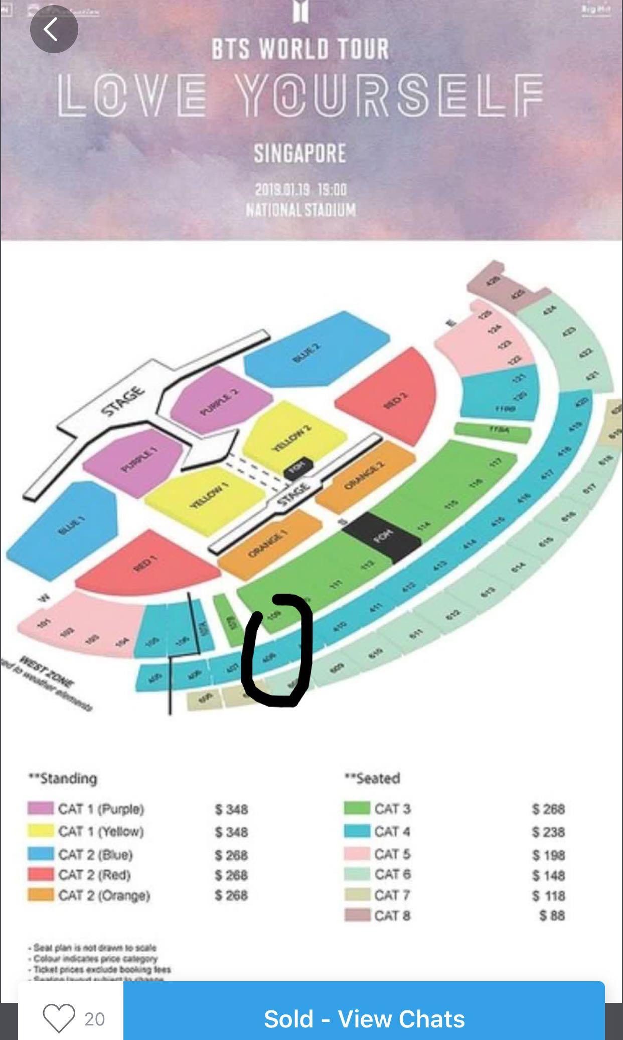 CAT 4 BTS CONCERT TICKETS, Hobbies & Toys, Memorabilia & Collectibles ...