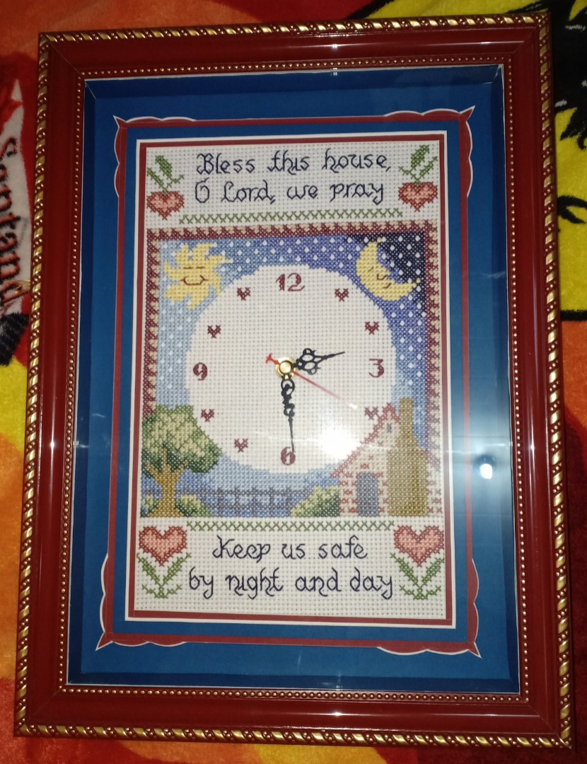 Cross stitch clock. Battery operated, Babies & Kids, Baby Nursery ...