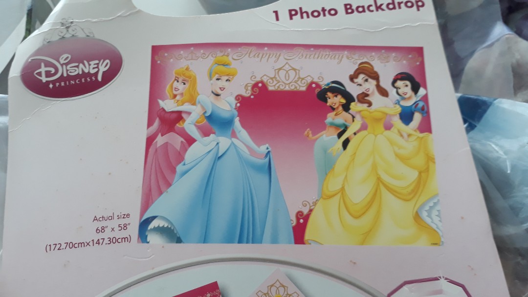 Disney princess party back drop & buntings, Babies & Kids, Babies ...