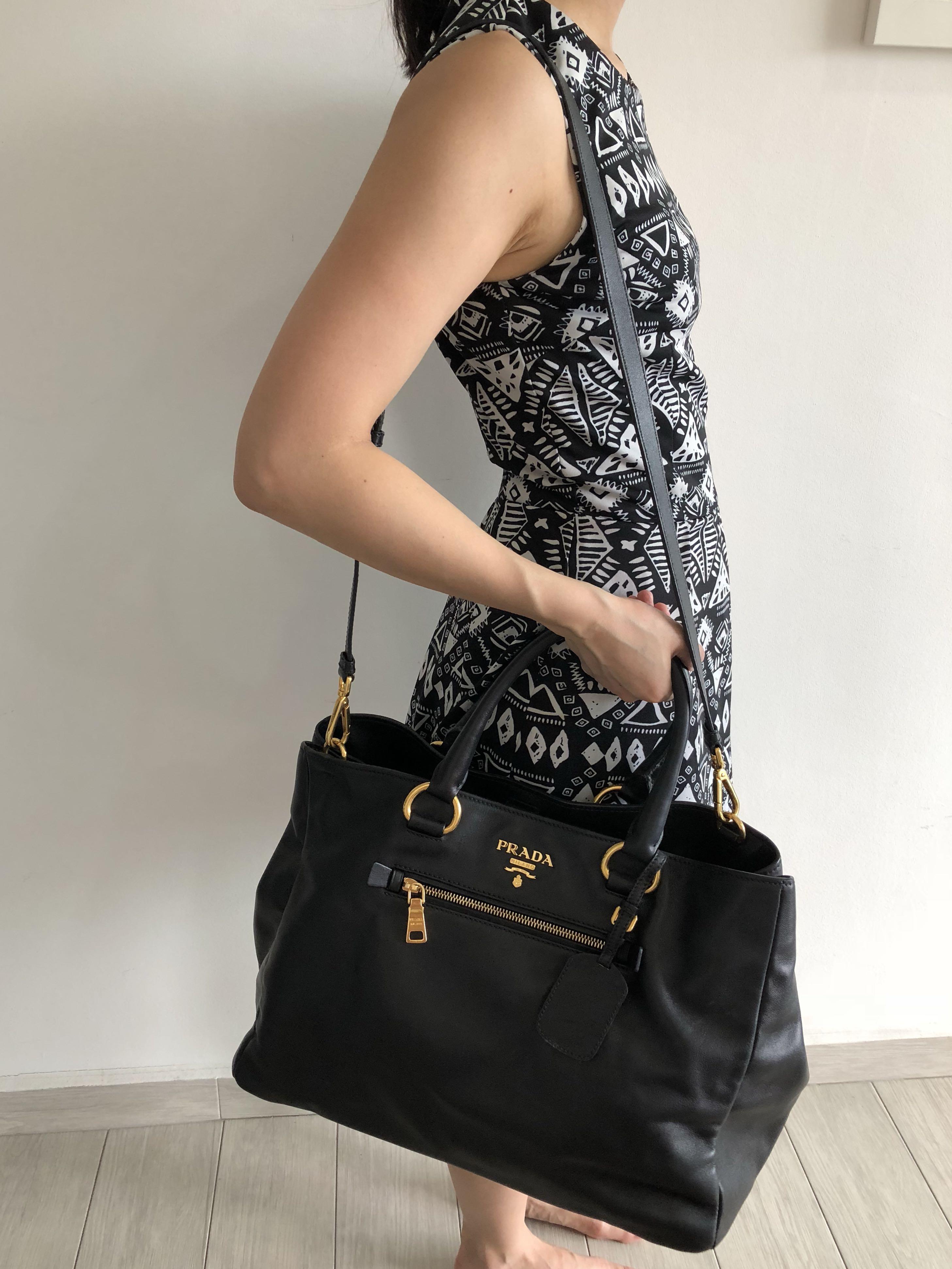 Prada bag in black leather, Women's Fashion, Bags & Wallets, Cross-body ...