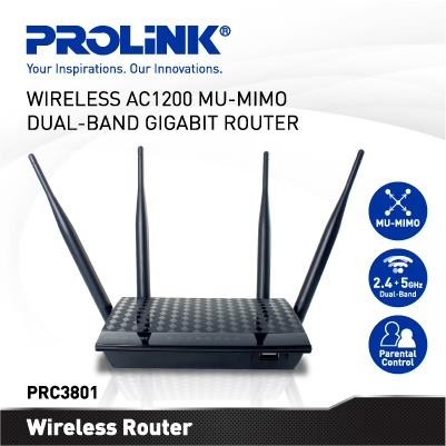 Prolink Wireless AC1200 MU-MIMO Dual-Band Gigabit Router PRC3801 ...