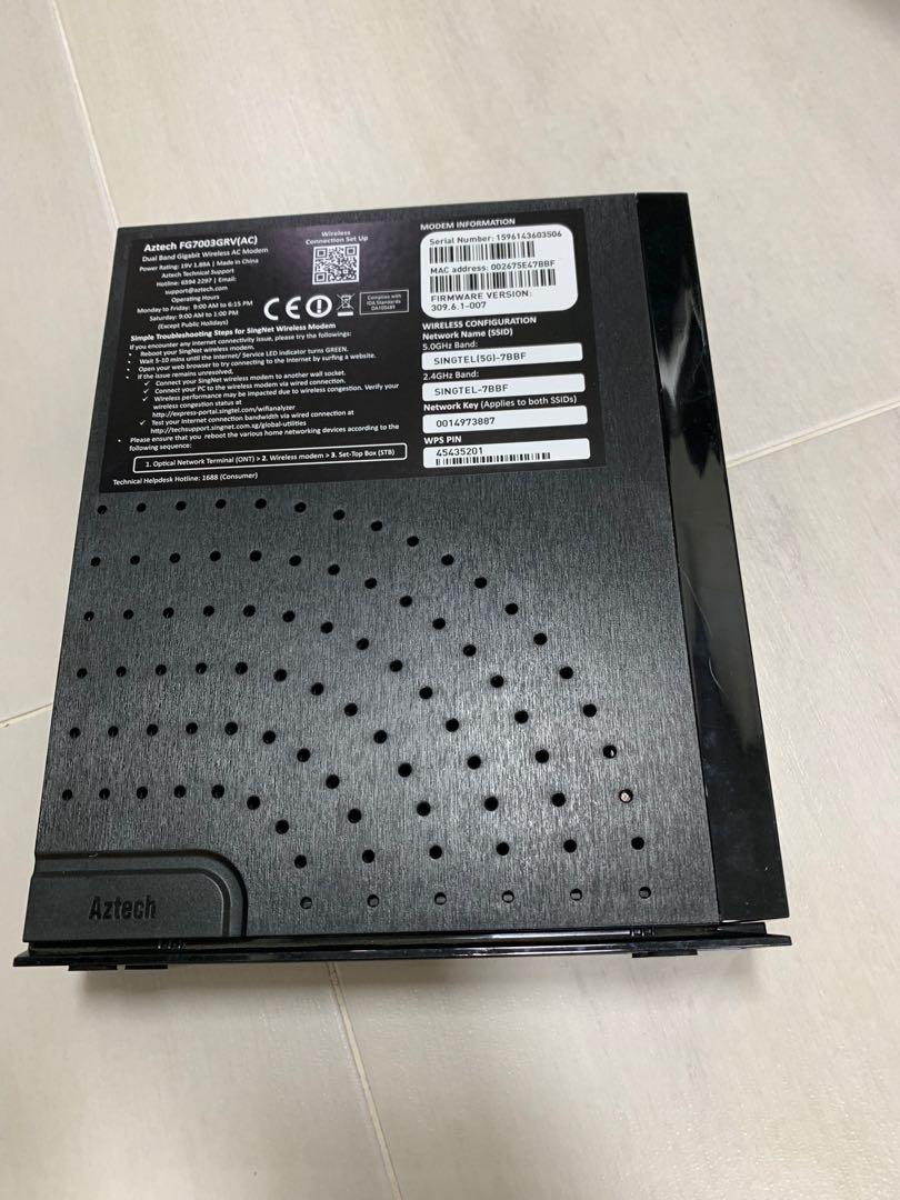 Singtel aztech modem router FG7003GRV(AC), Electronics, Others on Carousell