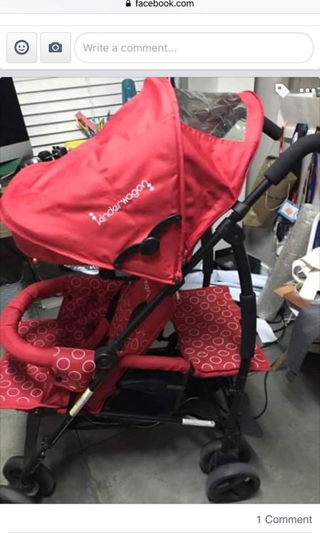 Almost New Kinderwagon Twin Jump Umbrella Stroller on Carousell