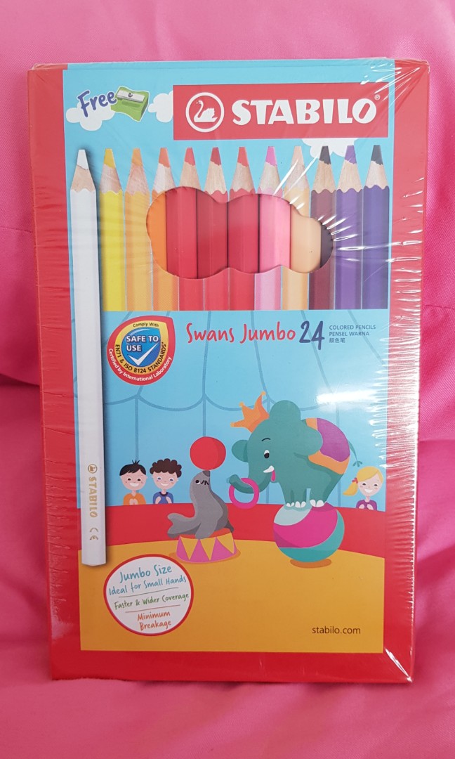 Jumbo colour pencils 24 pcs, Hobbies & Toys, Stationery & Craft, Other ...