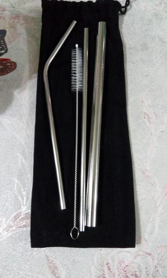 SALE!!! Metalic Straw Set, Furniture & Home Living, Kitchenware ...