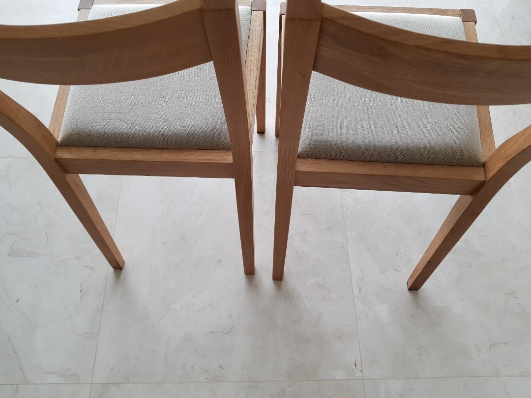 Muji solid oak dining living chairs. A pair. As new, Furniture & Home ...