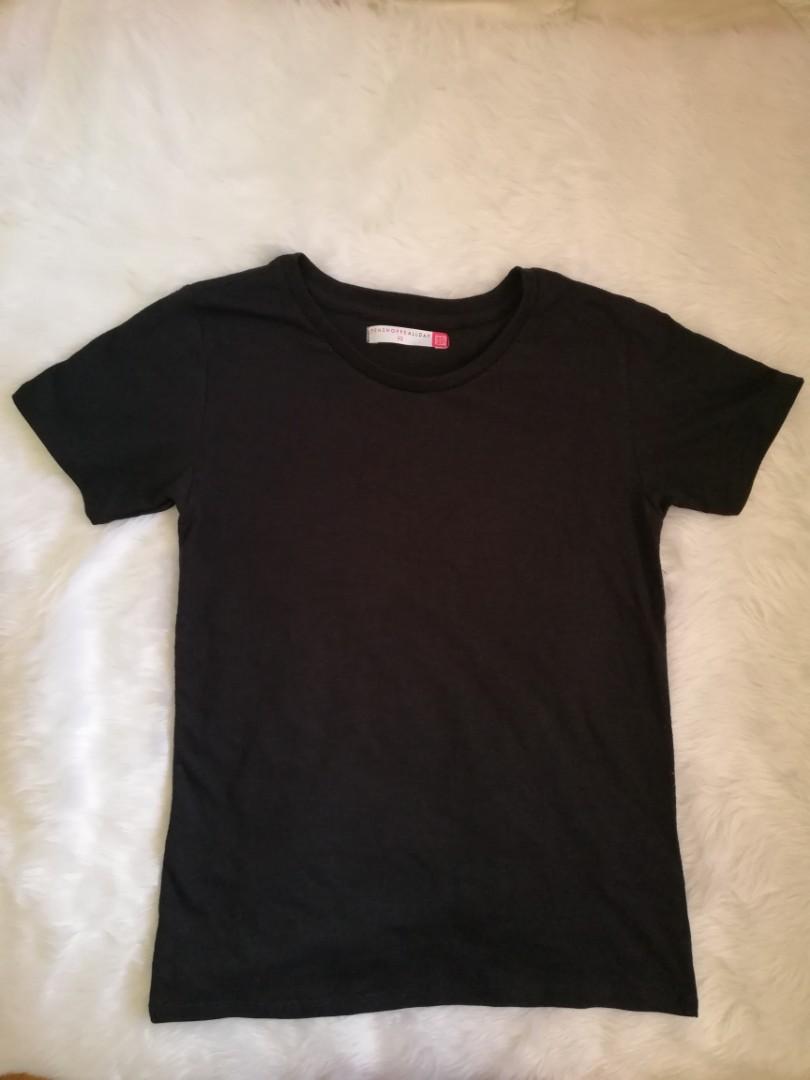 Penshoppe Basic Black Tee, Women's Fashion, Tops, Shirts on Carousell