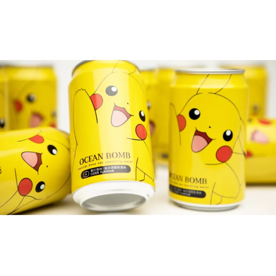Pokemon Pikachu Ocean Bomb Natural Deep Sea Sparkling Water Soda Cider ...