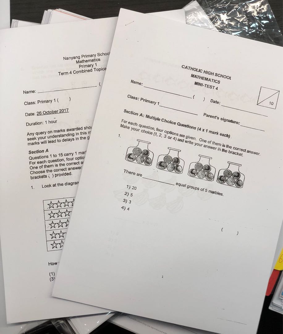 Top Schools P1 2017 Test Papers (Math and Chinese), Hobbies & Toys ...