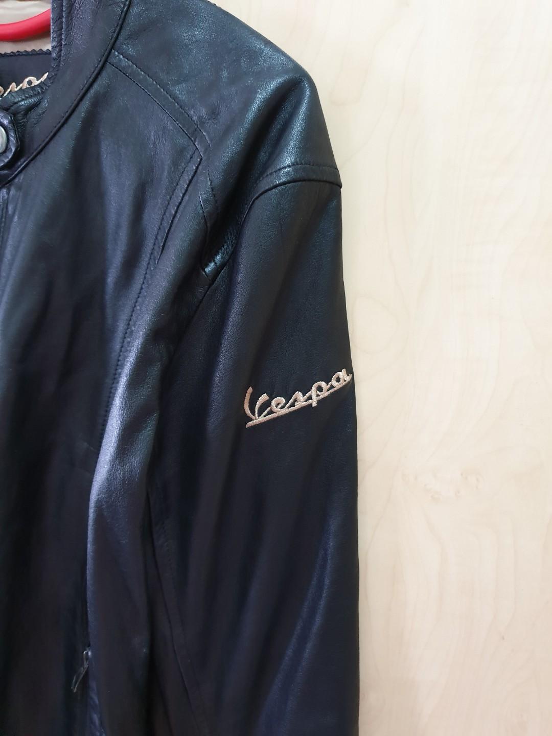 Authentic Vespa Leather Jacket Black, Men's Fashion, Coats, Jackets and ...
