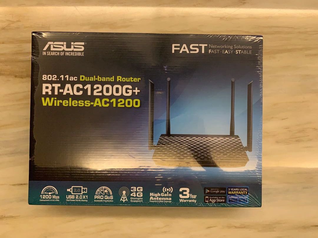 Asus Router RT-AC1200G+ - AC1200 Dual Band WiFi Router with four 5dBi ...