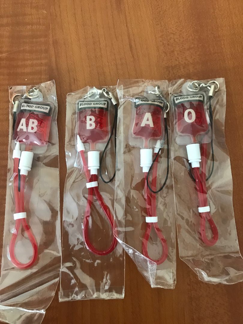Blood type keychain, Everything Else on Carousell