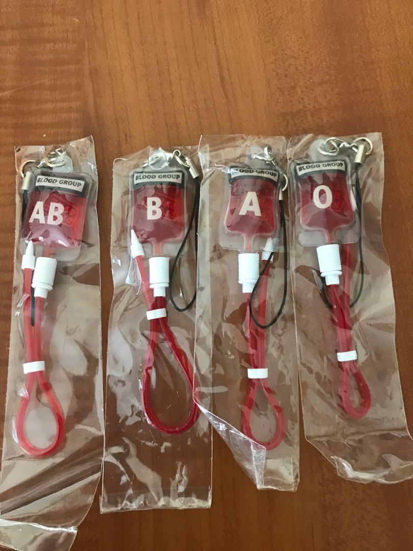 Blood type keychain, Everything Else on Carousell