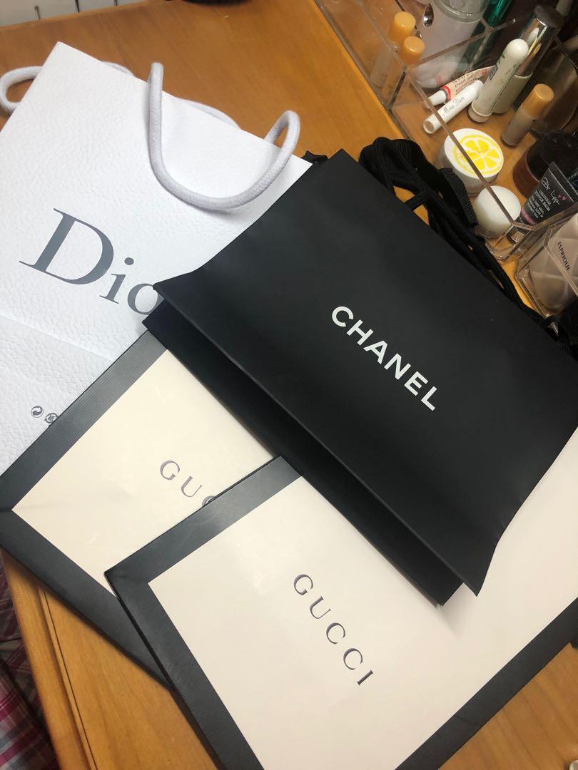 Chanel LV Gucci YSL Dior box bag 包裝 盒 紙袋, 名牌, 飾物及配件 - Carousell