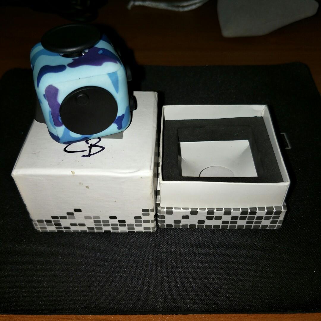 Fidget Cube Blue Camo, Hobbies & Toys, Toys & Games on Carousell