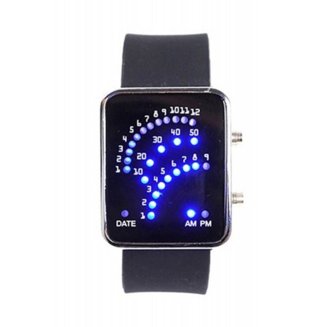 Led fan-shaped led watch, Luxury, Watches on Carousell