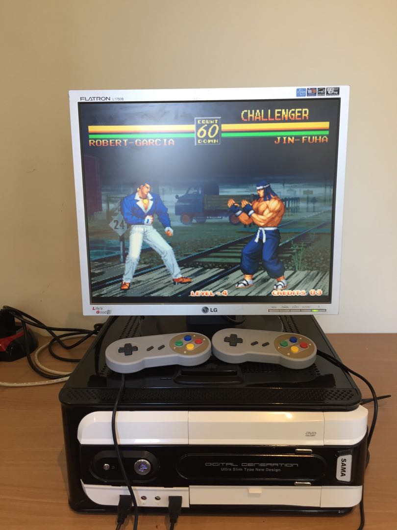 Over 3000 games Retro gaming Arcade computer Set with 2 snes control ...