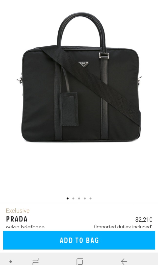 Prada Briefcase 2VE368 Laptop Bag, Men's Fashion, Bags, Briefcases on ...