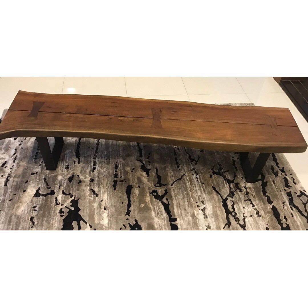 Crate & Barrel Yukon Large Coffee Table / Bench Solid Wood, Furniture ...
