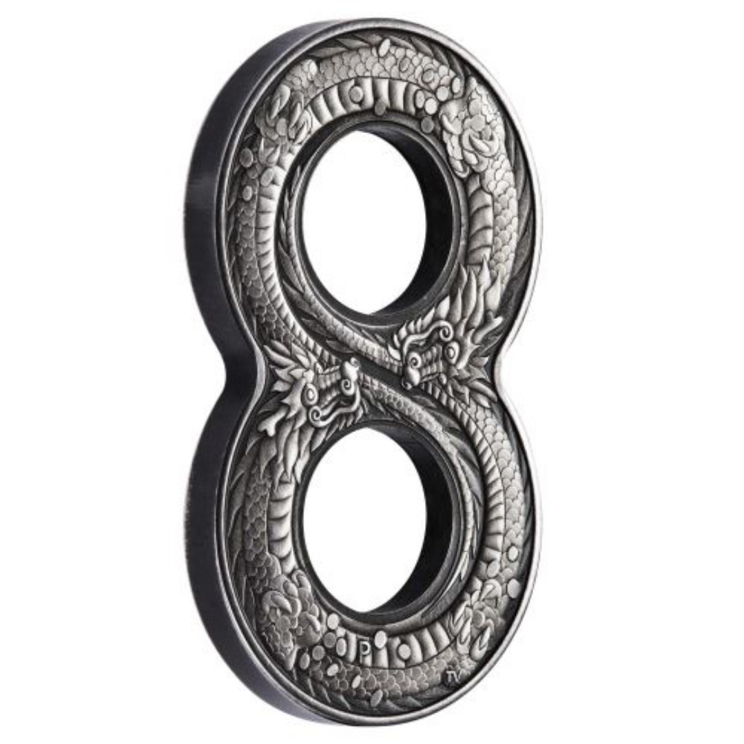 Figure Eight Dragon 2018 2oz Silver Antiqued Coin, Hobbies & Toys ...