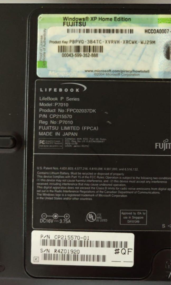 Fujitsu Lifebook P7010 laptop, 電腦＆科技, 手提電腦 - Carousell