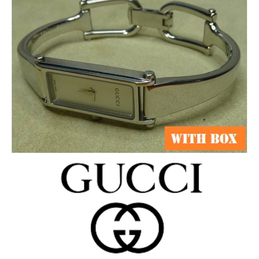 GUCCI 1500L LADIES' BANGLE WATCH WITH ORIGINAL BOX AND CERTIFICATE ...