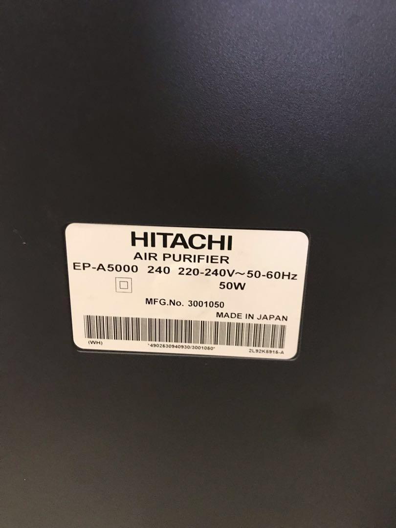 Hitachi EP-A5000 Air Purifier, TV & Home Appliances, Air Purifiers ...
