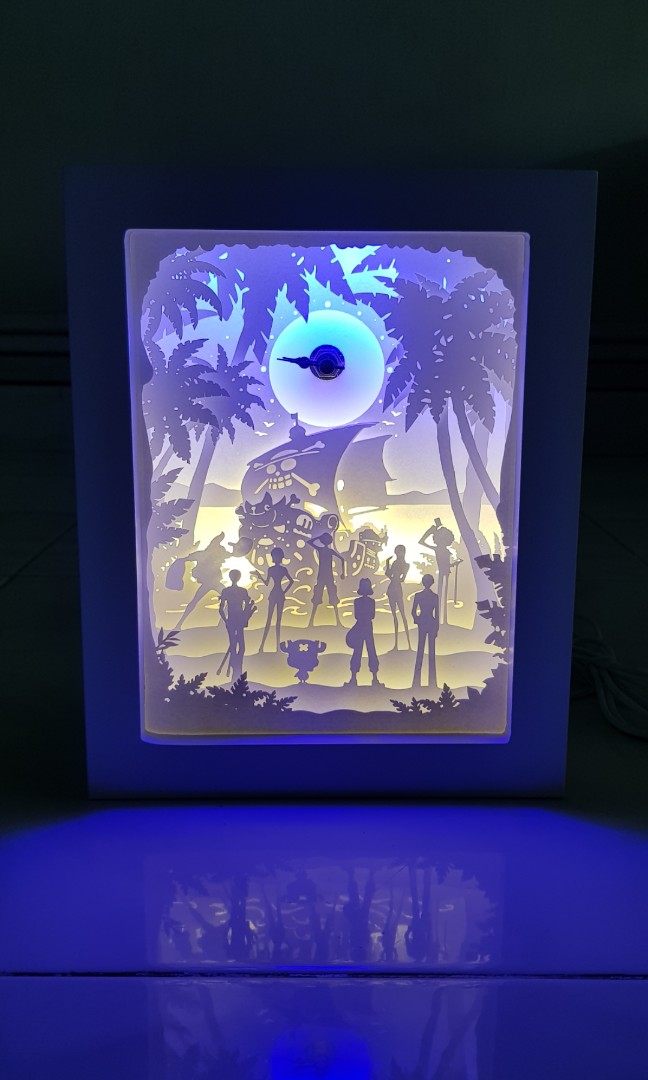 One Piece LED White wooden frame, Furniture & Home Living, Home Decor ...