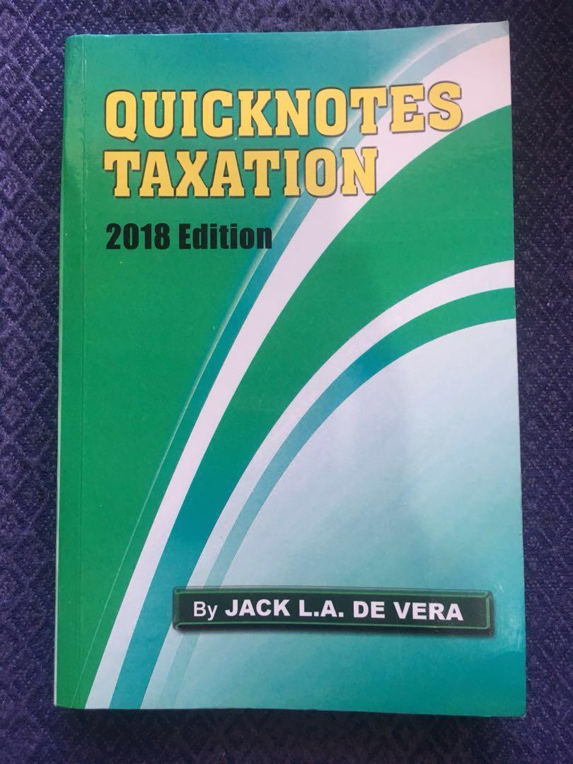 Quick Notes on Taxation by Jack de Vera, Hobbies & Toys, Books ...