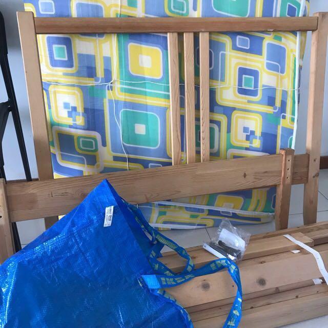 Used Single bed frame and mattress., Furniture & Home Living, Furniture ...