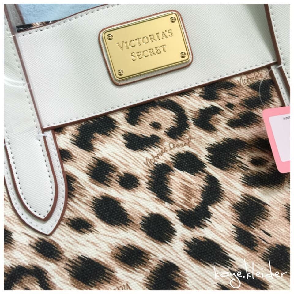 VICTORIAS SECRET CANVAS TOTE BAG (leopard), Women's Fashion, Bags ...