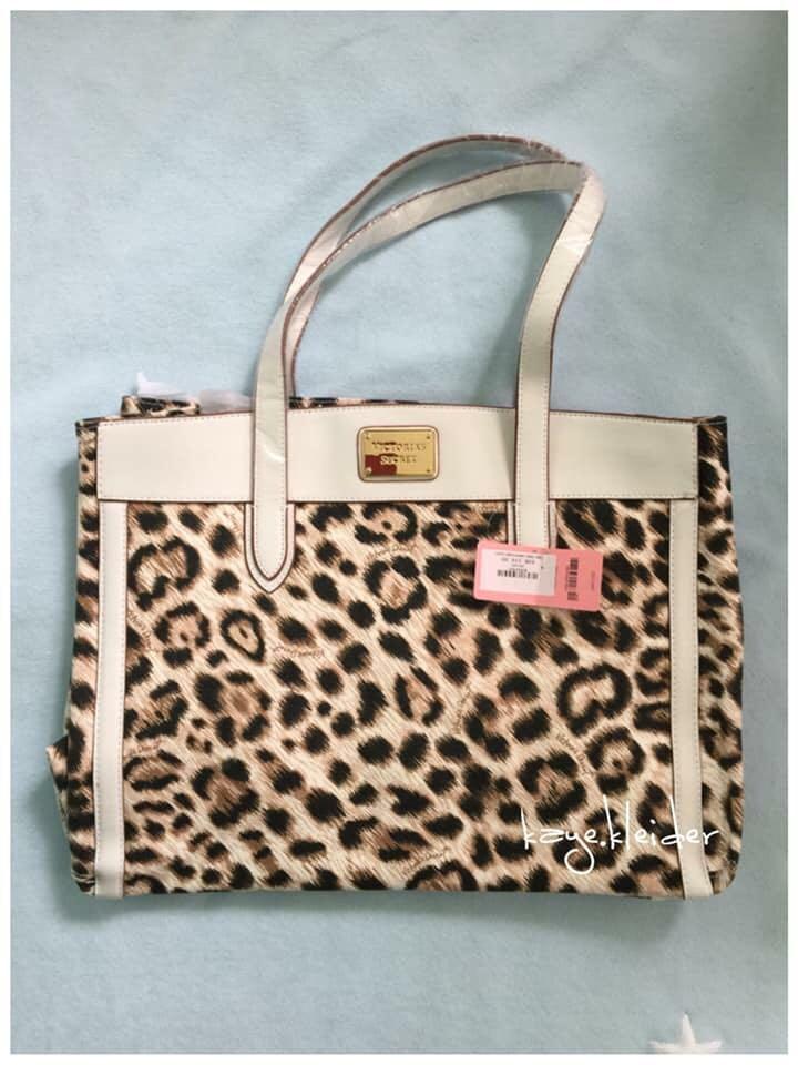 VICTORIAS SECRET CANVAS TOTE BAG (leopard), Women's Fashion, Bags ...