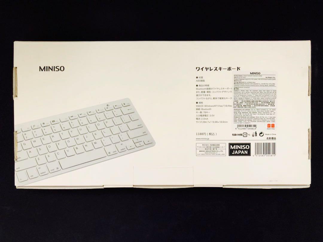 White Bluetooth Wireless Keyboard Miniso for Mac/Windows/iPhone/iPad ...