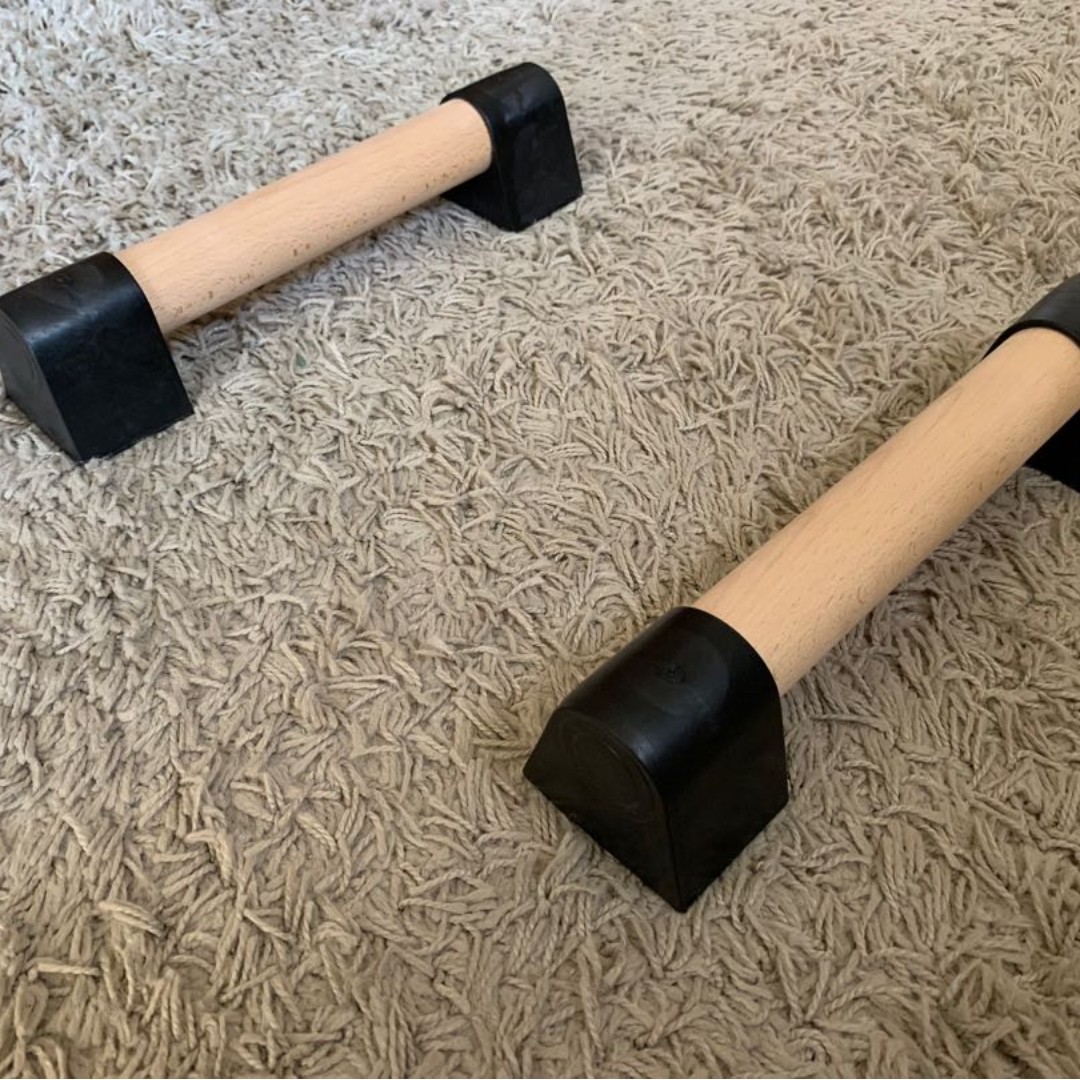 Wood Mini parallettes, Sports Equipment, Exercise & Fitness, Toning ...