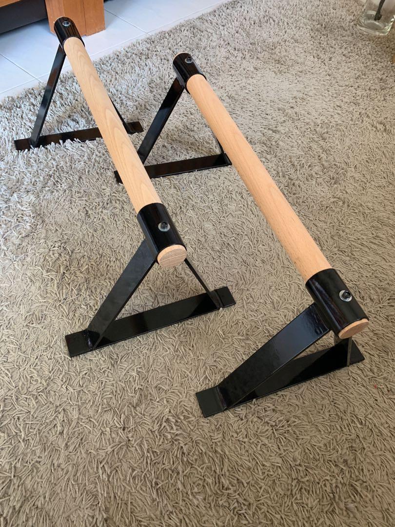 Wood parallettes, Sports Equipment, Exercise & Fitness, Toning ...