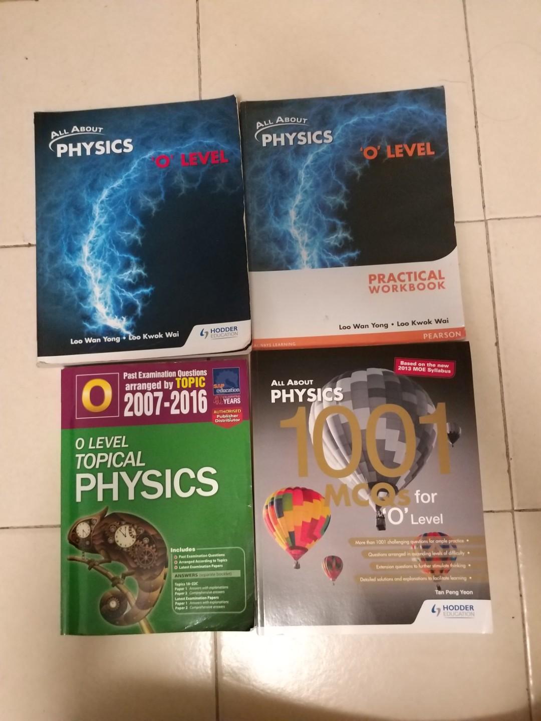 All about physics textbook+practical+1001 MCQs for o level, physics o ...