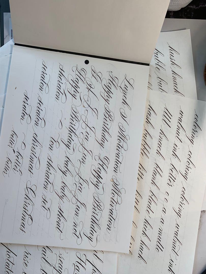 Copperplate calligraphy practise sheets/book, Hobbies & Toys ...