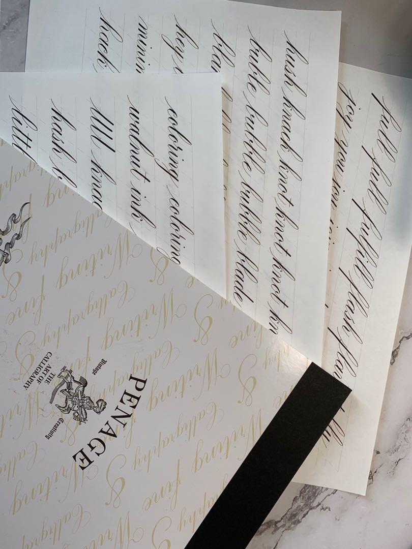 Copperplate calligraphy practise sheets/book, Hobbies & Toys ...