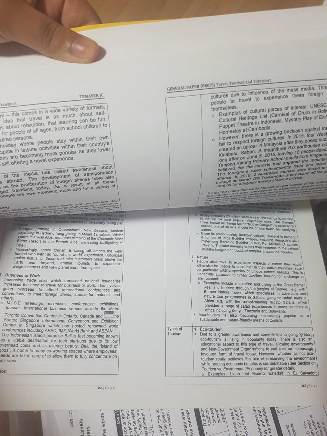 general paper companion notes + example + sample questions, Hobbies ...