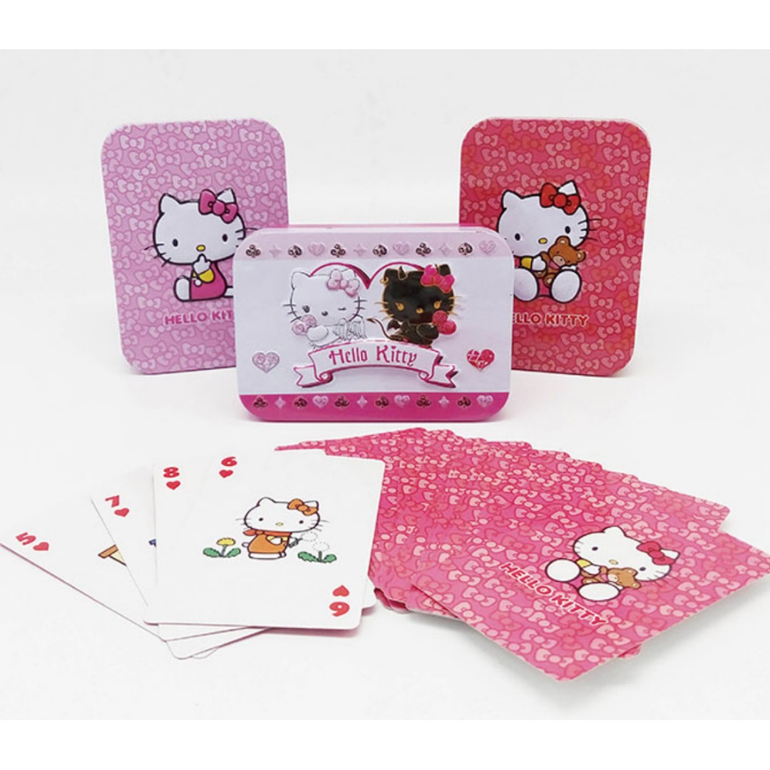 Hello Kitty Collection Poker Cards Playing Cards in Iron Box, Women's ...